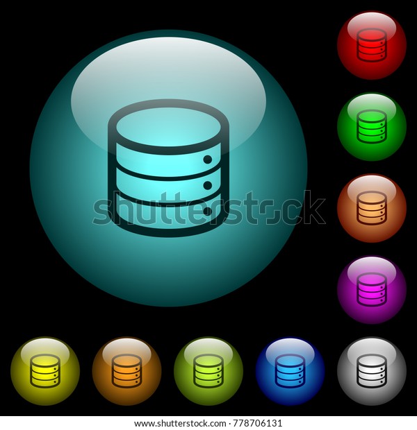 Single Database Icons Color Illuminated Spherical Stock Vector (Royalty ...