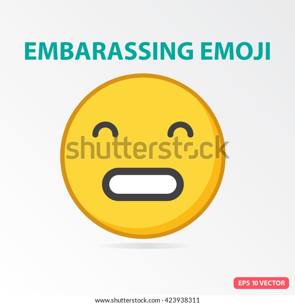 Single Embarassing Emoji Isolated Vector Illustration Stock Vector ...