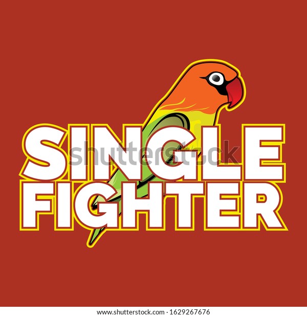 Single Fighter Love Bird Vector Logo Stock Vector (Royalty Free ...