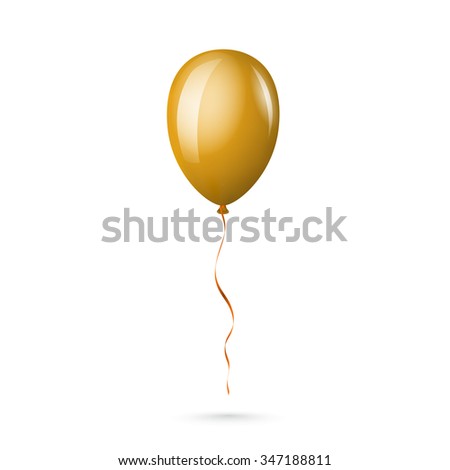 Single Gold Balloon Stock Vector (Royalty Free) 347188811 - Shutterstock