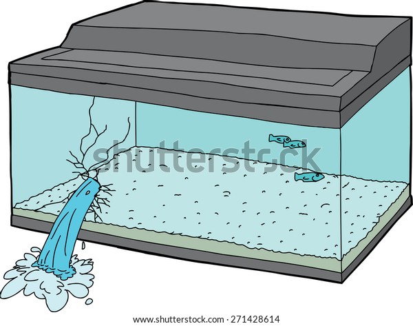 Single Hand Drawn Broken Fish Tank Stock Vector (Royalty Free) 271428614