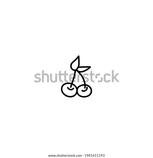 Single Hand Drawn Cherry Doodle Vector Stock Vector (Royalty Free ...