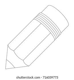 Single Isolated Pencil Cartoon Outlined Illustration Stock Vector ...