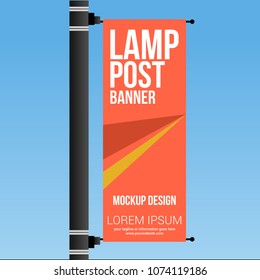 Dual Lamp Post Banner Abstract Mockup Stock Vector (Royalty Free ...