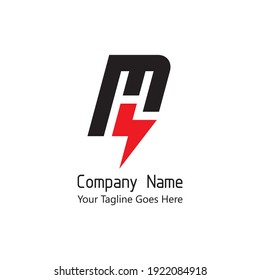 Typography Letter M Electric Power Energy Stock Vector (Royalty Free ...