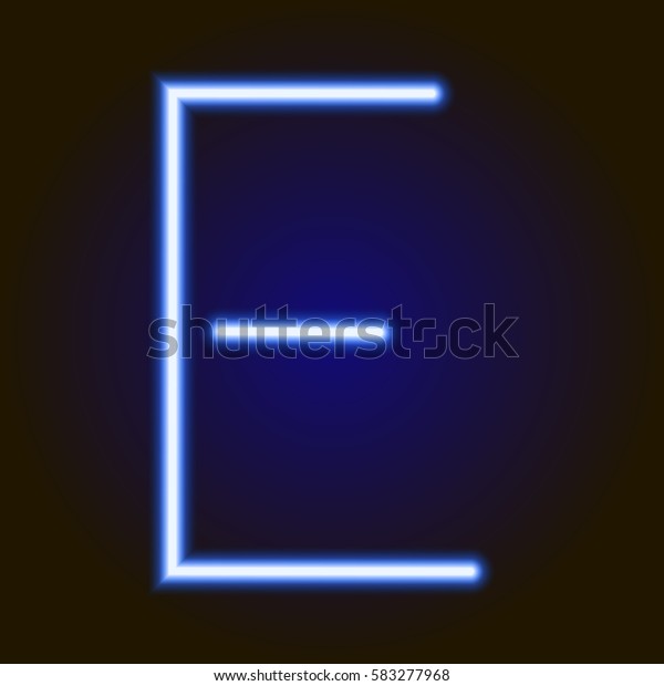 Single Light Blue Neon Letter E Stock Vector (Royalty Free) 583277968 ...