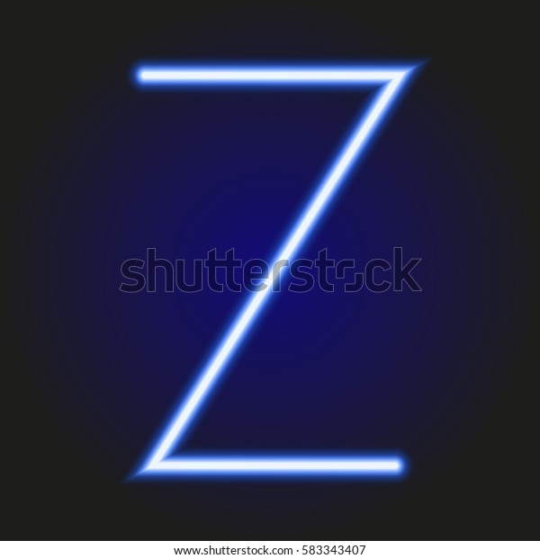 Single Light Blue Neon Letter Z Stock Vector (Royalty Free) 583343407 ...