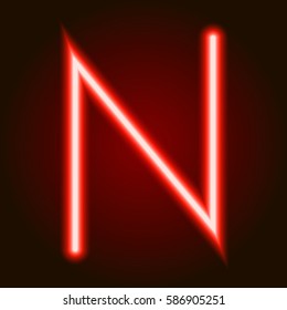 Single Light Red Neon Letter N Stock Vector (Royalty Free) 586905251 ...