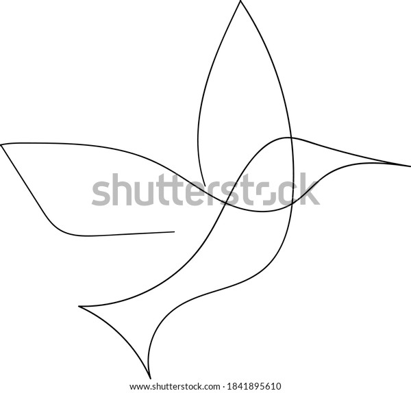 Single Line Art Bird Drawing Stock Vector (Royalty Free) 1841895610 ...
