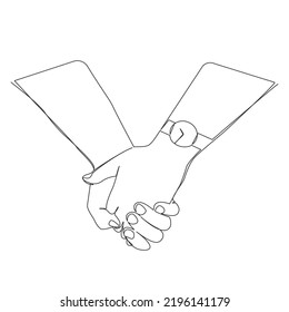 Single Line Drawing Couple Holding Hands Stock Vector (Royalty Free ...