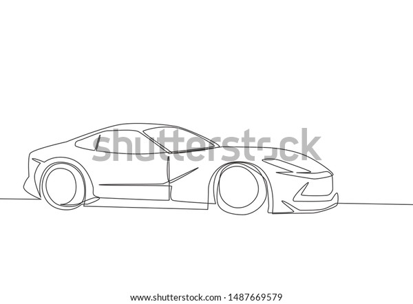 Single Line Drawing Racing Drifting Luxury 스톡 벡터(로열티 프리) 1487669579 ...