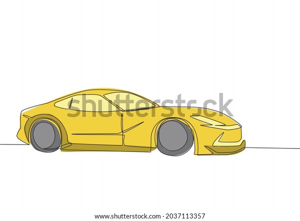 Single Line Drawing Racing Drifting Luxury Stock Vector (Royalty Free ...