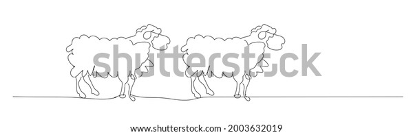 Single Line Drawing Sheep Stock Vector (Royalty Free) 2003632019 ...