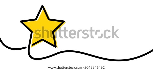 Single Line Drawing Yellow Star Vector Stock Vector (Royalty Free ...
