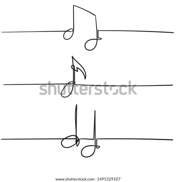 Single Line Music Note Illustration Vector Stock Vector (Royalty Free ...