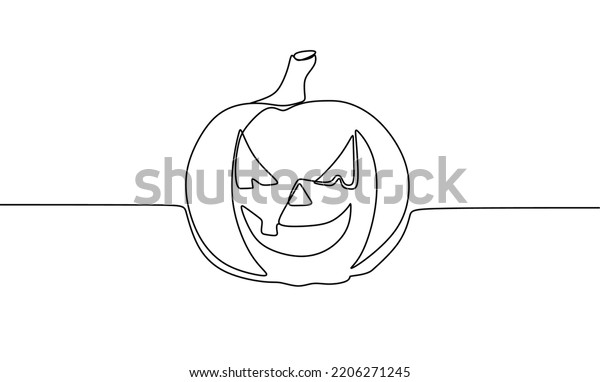 Single Line Pumpkin Illustration Halloween Pumpkin Stock Vector ...