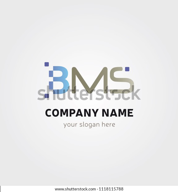 Single Logo Bms Letters Technology Consulting Stock Vector (Royalty ...