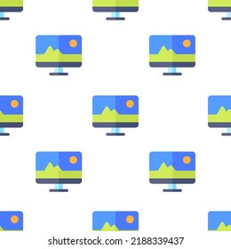 Single Monitor Pattern Monitor Concept Flat Stock Vector (Royalty Free ...