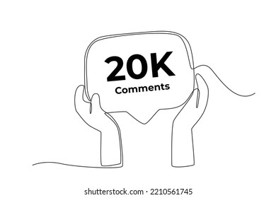 Single One Line Drawing 20k Comment Stock Vector (Royalty Free ...