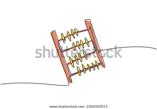 Single One Line Drawing Abacus Tool Stock Vector (Royalty Free ...