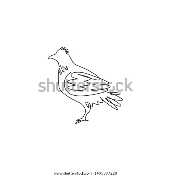 Single One Line Drawing Adorable Grouse Stock Vector (Royalty Free ...