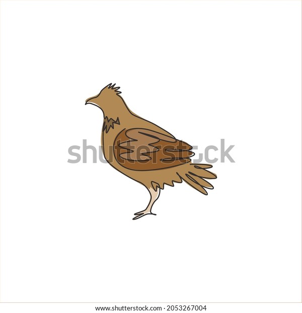 Single One Line Drawing Adorable Grouse Stock Vector (Royalty Free ...