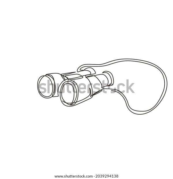 Single One Line Drawing Binoculars Optical Stock Vector (Royalty Free ...