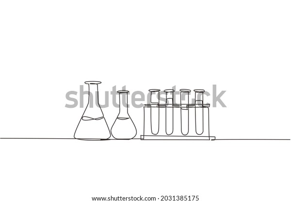 Single One Line Drawing Chemical Research Stock Vector (Royalty Free ...