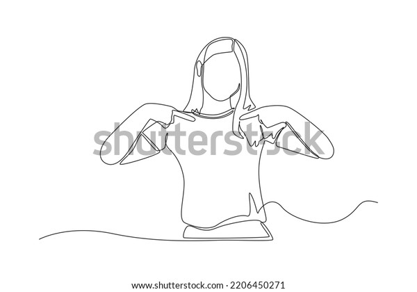 Single One Line Drawing Confident Girl Stock Vector (Royalty Free ...
