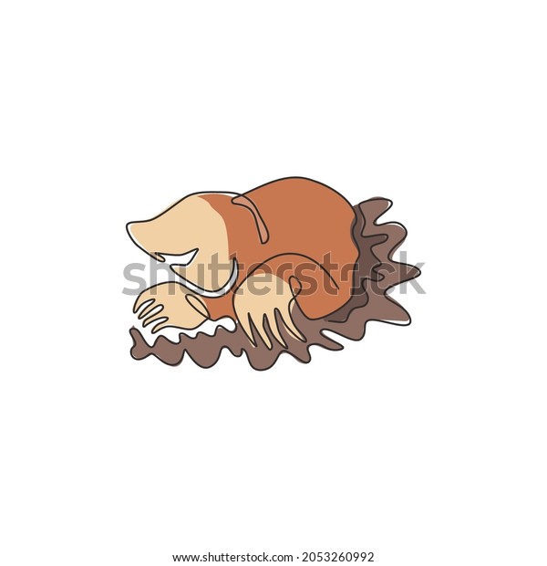 Single One Line Drawing Destructive Lawn Stock Vector (Royalty Free ...