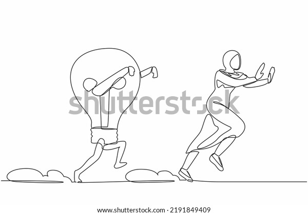 Single One Line Drawing Fright Arab Stock Vector (Royalty Free ...
