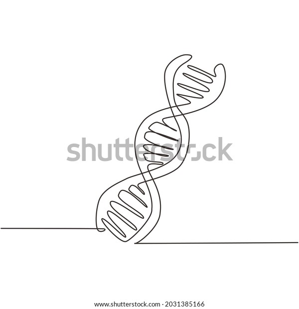 Single One Line Drawing Helix Dna Stock Vector (Royalty Free) 2031385166