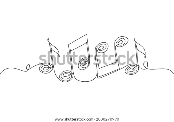 Single One Line Drawing Music Note Stock Vector (Royalty Free) 2030270990
