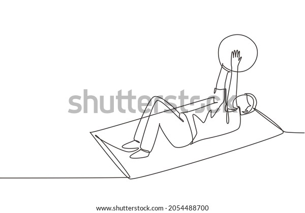 Single One Line Drawing Physiotherapy Rehabilitation Stock Vector ...
