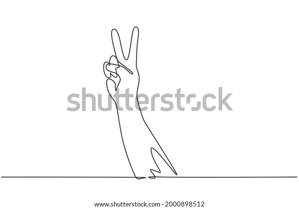 Single One Line Drawing Symbol Peace Stock Vector (Royalty Free ...