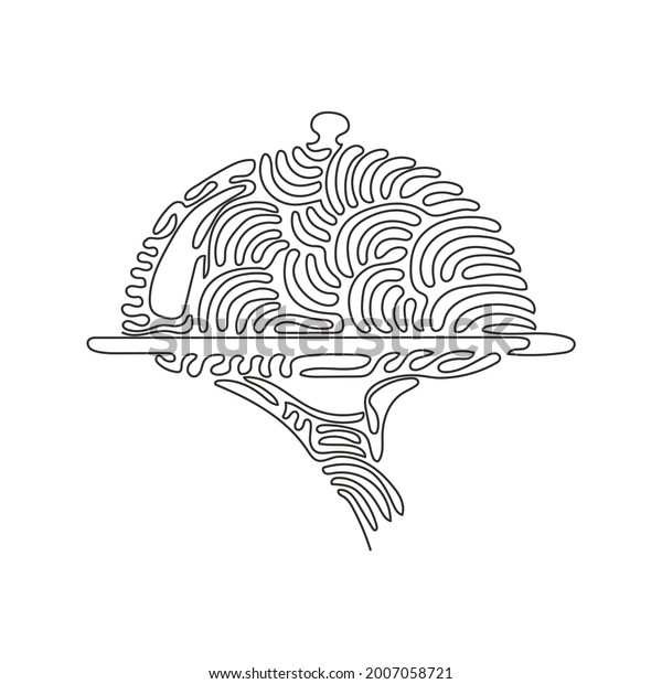 Single One Line Drawing Tray On Stock Vector (Royalty Free) 2007058721 ...