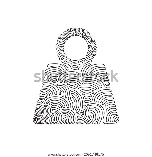 Single One Line Drawing Weight Icon Stock Vector (Royalty Free ...