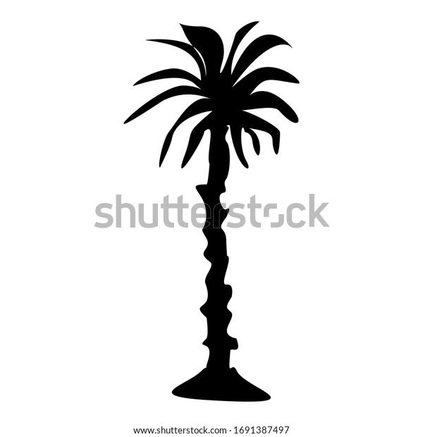 Single Palm Tree Icon Vector Silhouette Stock Vector (Royalty Free ...