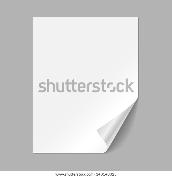 Single Paper Page Single Piece Paper Stock Vector (Royalty Free ...