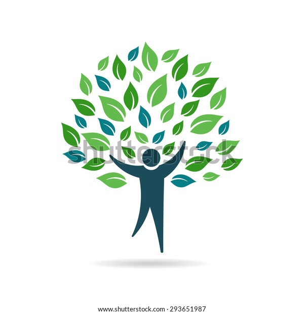 Single People Tree Logo Stock Vector (Royalty Free) 293651987
