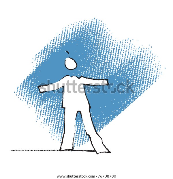 Single Person Silhouette Icon Simple Freehand Stock Vector (Royalty ...