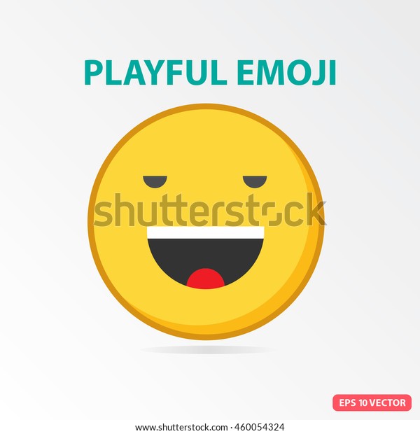 Single Playful Emoji Isolated Vector Illustration Stock Vector (Royalty ...