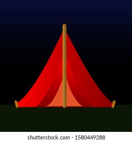 Single Red Tent Cartoon Style Vector Stock Vector (Royalty Free ...