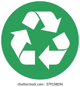 Single Round Green Recycling Arrow Icon Stock Vector (Royalty Free ...