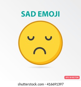 Single Sad Emoji Isolated Vector Illustration Stock Vector (Royalty ...