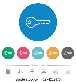 Single Safety Key Outline Flat White Stock Vector (Royalty Free ...