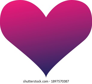 Single Shaded Purple Heart Vector Shape Stock Vector (Royalty Free ...
