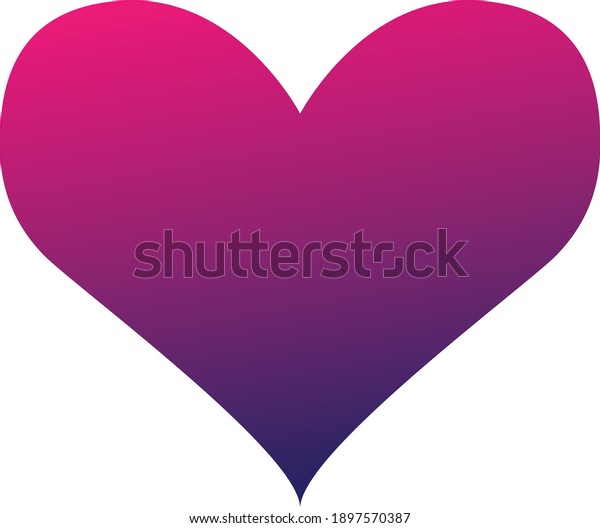 Single Shaded Purple Heart Vector Shape Stock Vector (Royalty Free ...