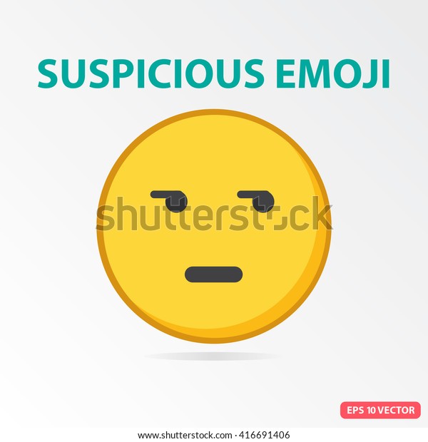 Single Suspicious Emoji Isolated Vector Illustration: Vector có sẵn ...
