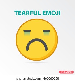 Single Tearful Emoji Isolated Vector Illustration Stock Vector (Royalty ...